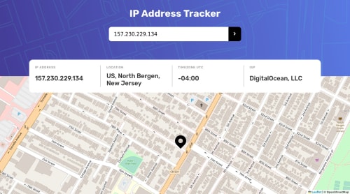 ip adress tracker app solution using js and leaflet and ipify api coding challenge solution
