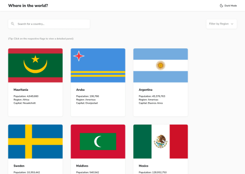REST Countries API with multiple features using HTML, CSS and JS coding challenge solution ...