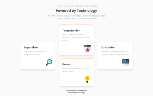 Frontend Mentor | Four Card Feature Section - HTML AND CSS coding challenge solution