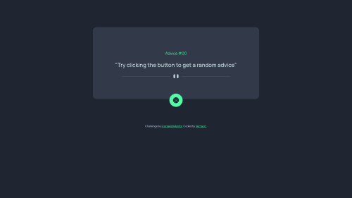 Frontend Mentor | Advice generator app using HTML, CSS and vanilla JavaScript coding challenge ...