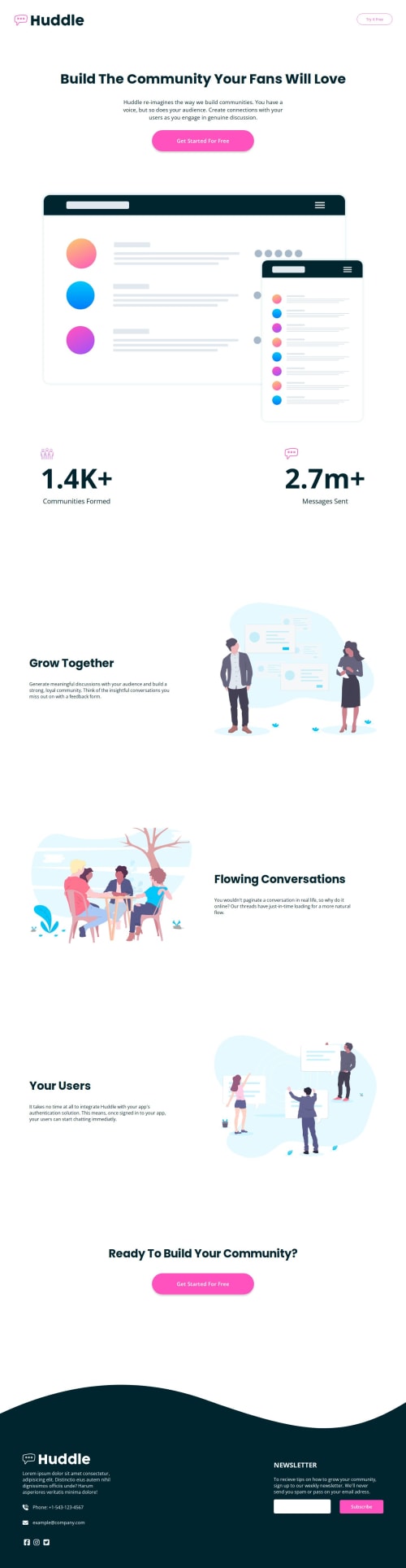 Landing page using grid and flex coding challenge solution