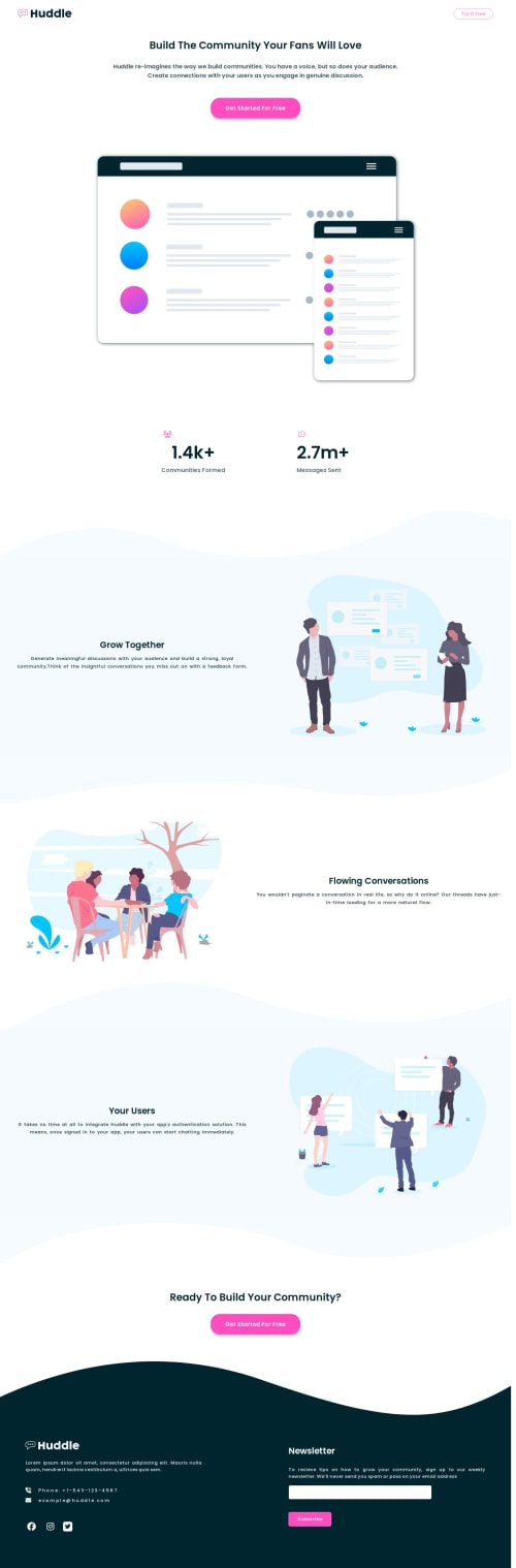 Frontend Mentor | Huddle-Landing-Page in basic css coding challenge ...