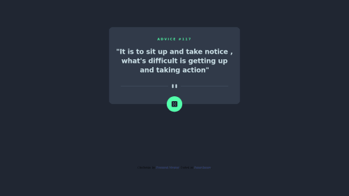 Frontend Mentor Advice Generator App Html Css Javascript Coding