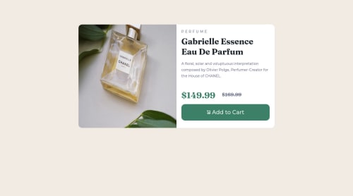 Responsive product card, includes grid and flex coding challenge solution