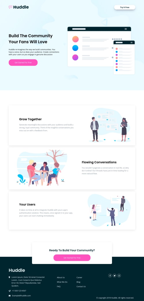 Frontend Mentor | Huddle landing page - CSS & HTML coding challenge solution