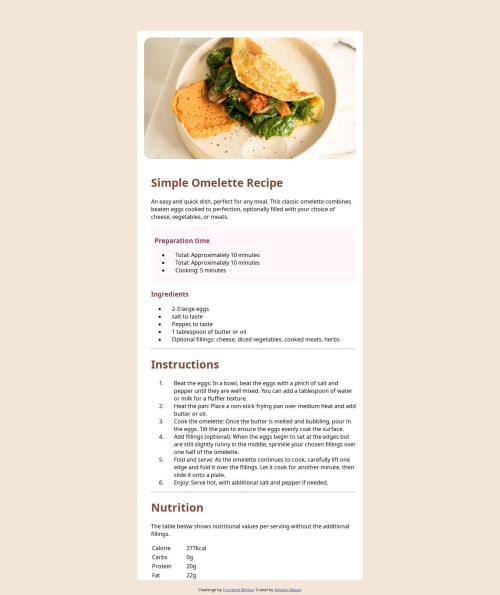 Frontend Mentor | simple Recipe page using HTML and CSS coding ... Frontend Mentor | simple Recipe page using HTML and CSS coding ...