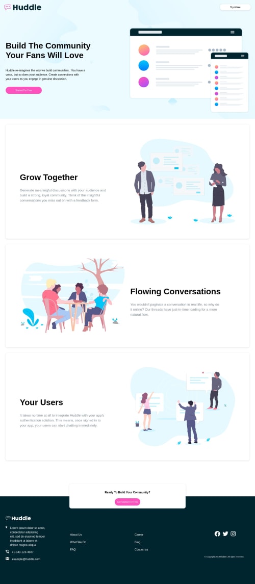 Frontend Mentor | huddle-landing-page-with-alternating-feature-blocks html css coding challenge ...