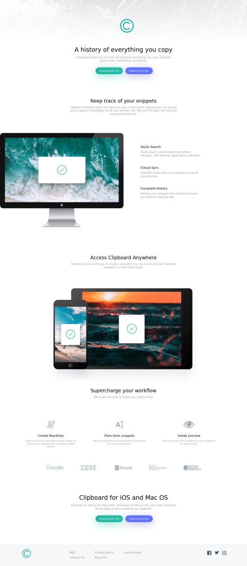Frontend Mentor | Clipboard Landing Page using HTML and CSS coding challenge solution