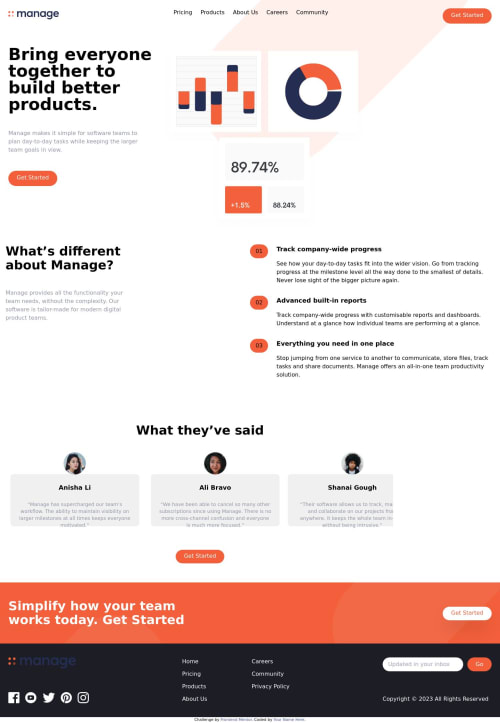 Frontend Mentor | Responsive landing page using Tailwind and flexbox coding challenge solution