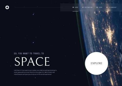 Frontend Mentor React Framer Motion Space Tourism Coding Challenge
