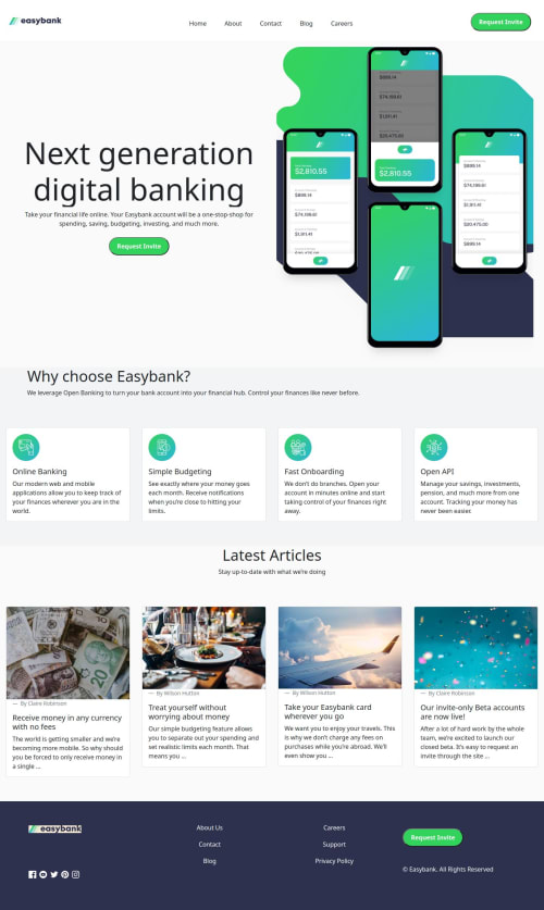 Responsive Easybank_Landing_Page_Project coding challenge solution | Frontend Mentor