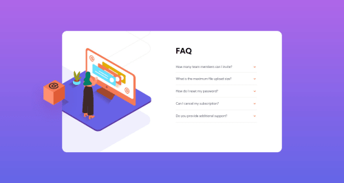 Frontend Mentor | FAQ accordion card challenge. HTML, CSS, Flexbox coding challenge solution