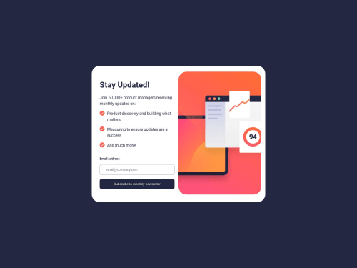 Responsive News Letter SignUp using React coding challenge solution | Frontend Mentor