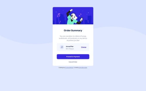 Frontend Mentor | Order Sumary Card using HTML and CSS coding challenge solution