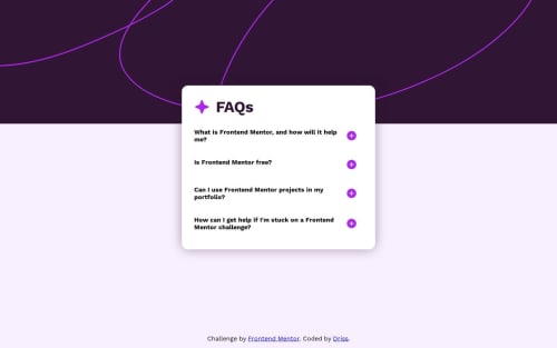 faq accordion card using HTML, CSS, JS coding challenge solution | Frontend Mentor