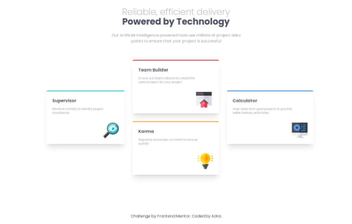 Frontend Mentor | four-card-feature-section-master with tailwind css coding challenge solution