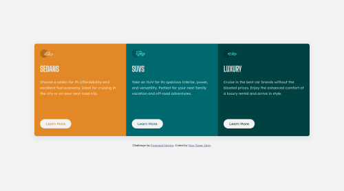Frontend Mentor | Car rental 3-Column Layout with SCSS coding challenge solution