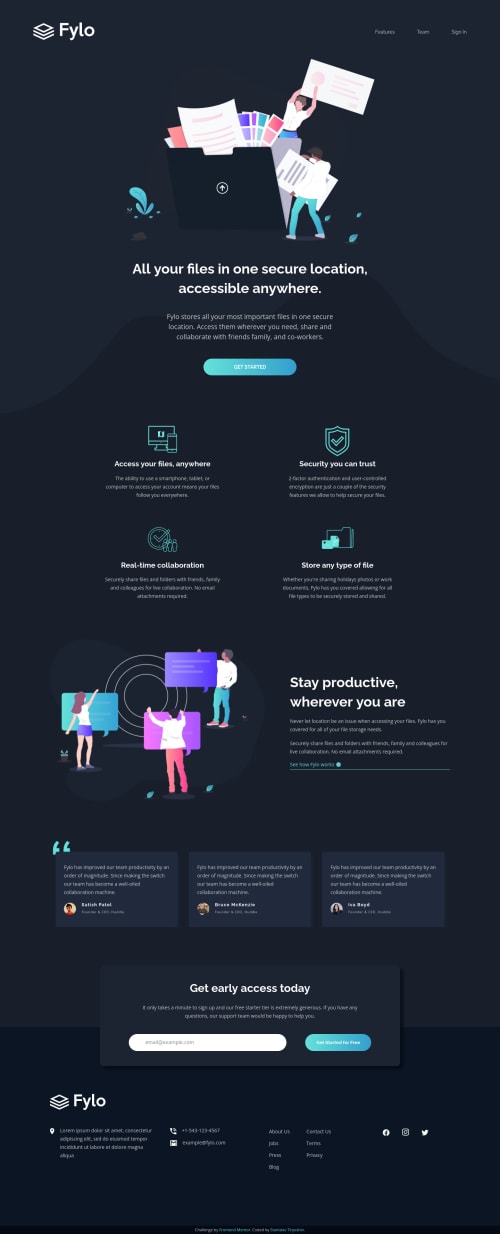 Completely responsive Landing Page using CSS Flexbox coding challenge solution
