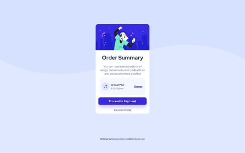 Order summary component (HTML and CSS) coding challenge solution | Frontend Mentor