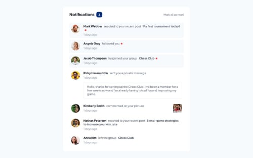 Frontend Mentor | Notifications page - HTML / CSS / JS coding challenge ...