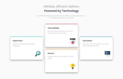 Four card feature section coding challenge solution | Frontend Mentor