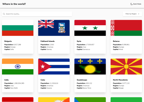 Country API with Tailwind CSS coding challenge solution