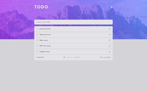 Frontend Mentor | Todo app with React, Typescript and Tailwindcss coding challenge solution