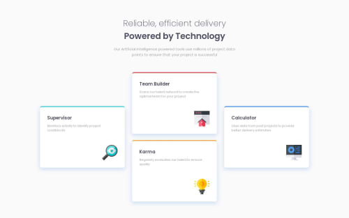 Frontend Mentor | Four card feature section - Flexbox coding challenge solution