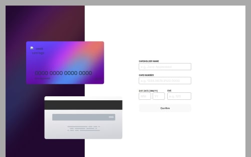 Interactive Card Form with React coding challenge solution