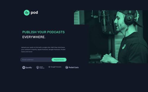 POD Request Landing Page using HTML, CSS & JavaScript coding challenge solution | Frontend Mentor