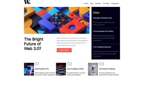 Frontend Mentor | News Homepage using HTML, CSS, and JavaScript coding challenge solution