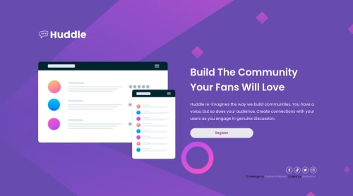 Frontend Mentor Huddle Landing Page Html Css And Flexbox Coding