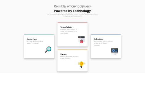 Frontend Mentor | Four Card Feature Section using HTML & CSS coding challenge solution