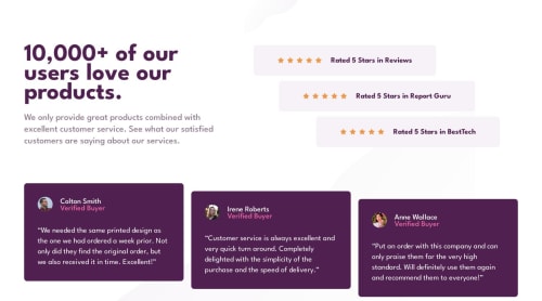 Social proof section using CSS Grid and Flexbox coding challenge solution