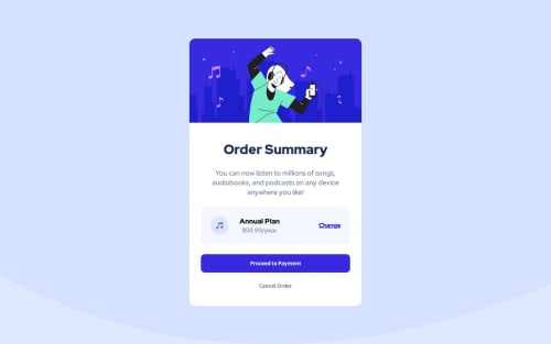 Responsive order summary component page using HTML and CSS coding ...