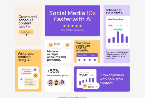 Frontend Mentor | Bento Grid with Tailwind coding challenge solution