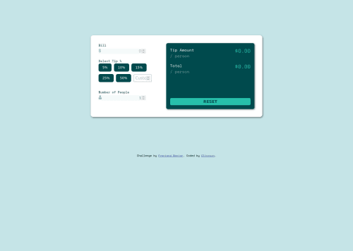Frontend Mentor | Tip calculator using CSS and Vanilla JS coding challenge solution
