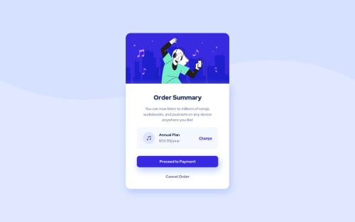 Frontend Mentor | Order summary component (Grid + Flexbox) coding challenge solution