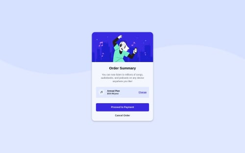 Frontend Mentor Order Summary Component Main Coding Challenge Solution