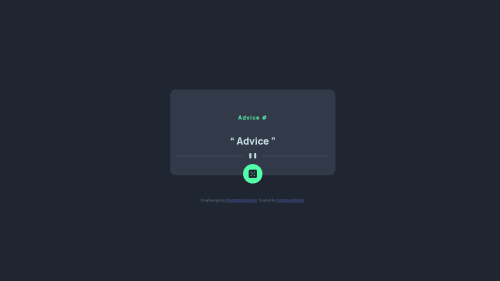 Frontend Mentor | Advice generator app using html css and fetsh api coding challenge solution
