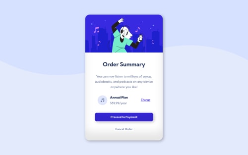 Frontend Mentor | Order Summary Component using HTML and CSS coding challenge solution