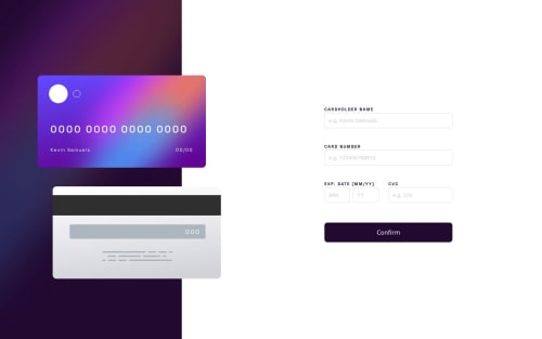 Frontend Mentor | Interactive-Card-Form coding challenge solution