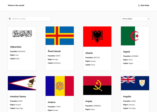 Frontend Mentor | Rest Countries API with Dark Mode Switch coding challenge solution