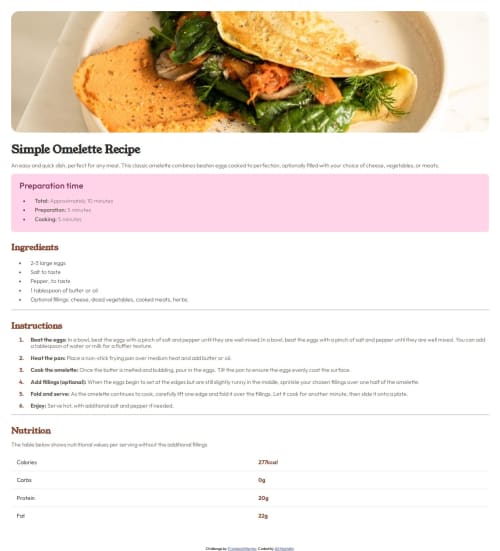 Basic Responsive page with plain HTML and CSS. coding challenge solution