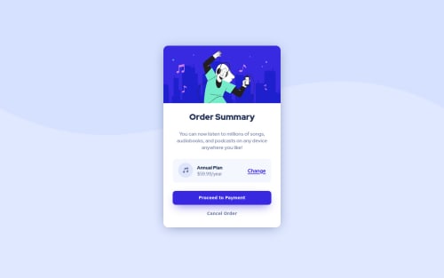Order Summary Main Component Using HTML and CSS coding challenge solution