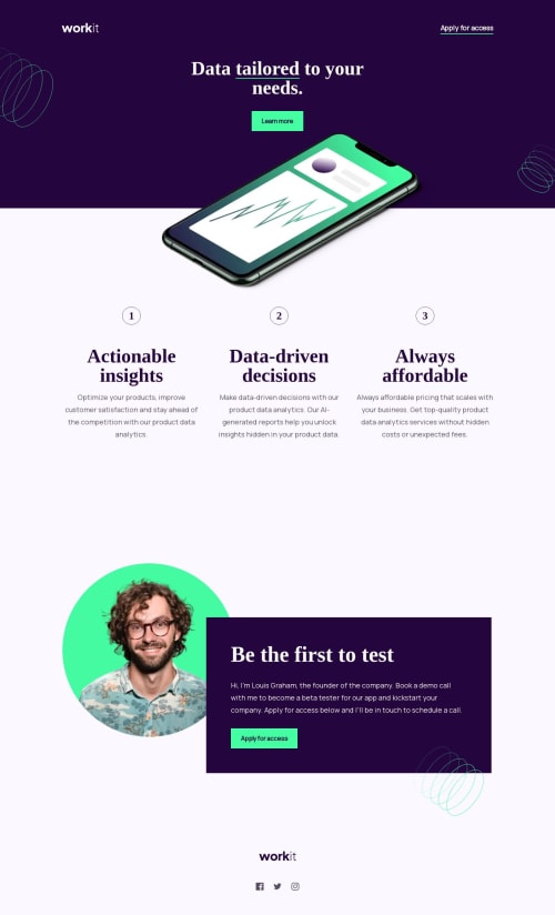 Frontend Mentor | Workit landing page with nextJS and Tailwind coding challenge solution