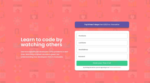 Frontend Mentor | signup-form-master coding challenge solution