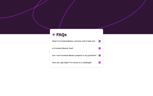 Frontend Mentor | A simple FAQ accordion componet coding challenge solution