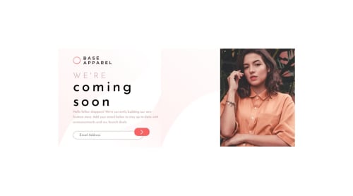 Frontend Mentor Base Apparel Coming Soon Html Css Js Coding Challenge
