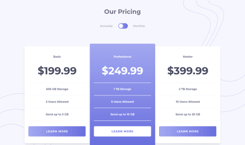 Frontend Mentor | Pricing component with toggle and with TailwindCSS ...